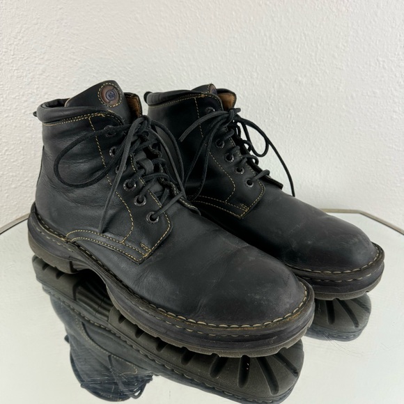 Born | Shoes | Born Mens Black Leather Rawhide Lace Up Grunge Lug Sole ...